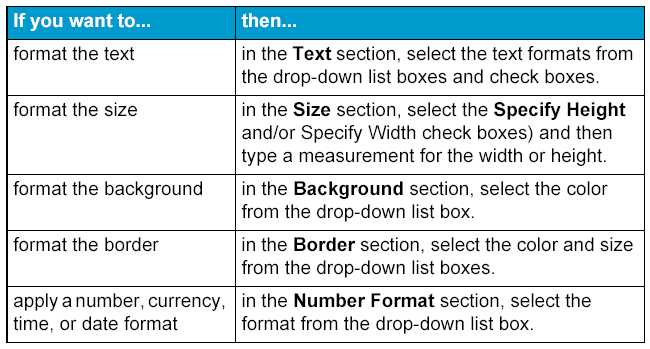Formatting Vertical And Horizontal Tables